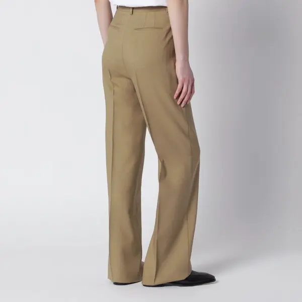 Max Mara Wide-leg Wool And Silk Poplin Trousers