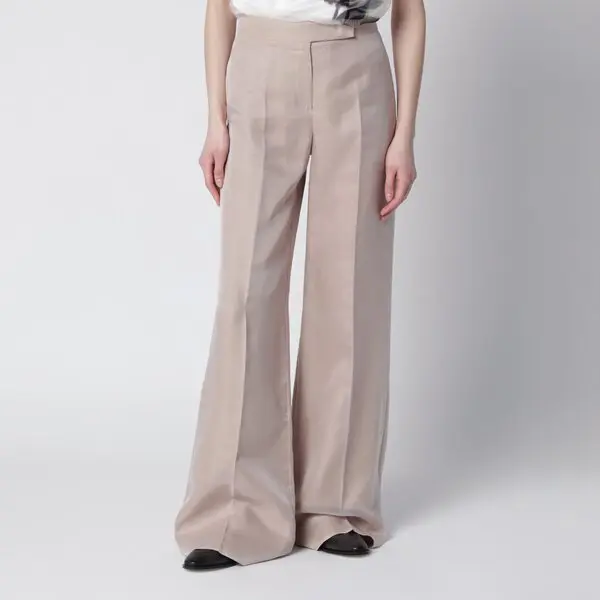 Max Mara Long Silk Trousers - Pink