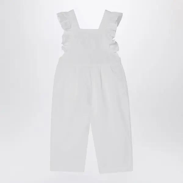IL GUFO Linen Overalls With Ruffles - White