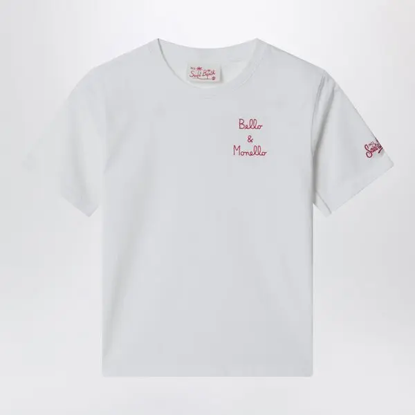 MC2 SAINT BARTH Cotton T-shirt With Embroidery - White
