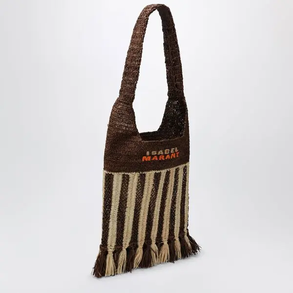 Isabel Marant Étoile Striped Raffia Bag - Brown