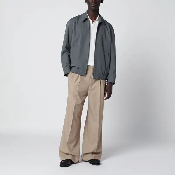 LARDINI Cotton-silk Zip Jacket - Beige