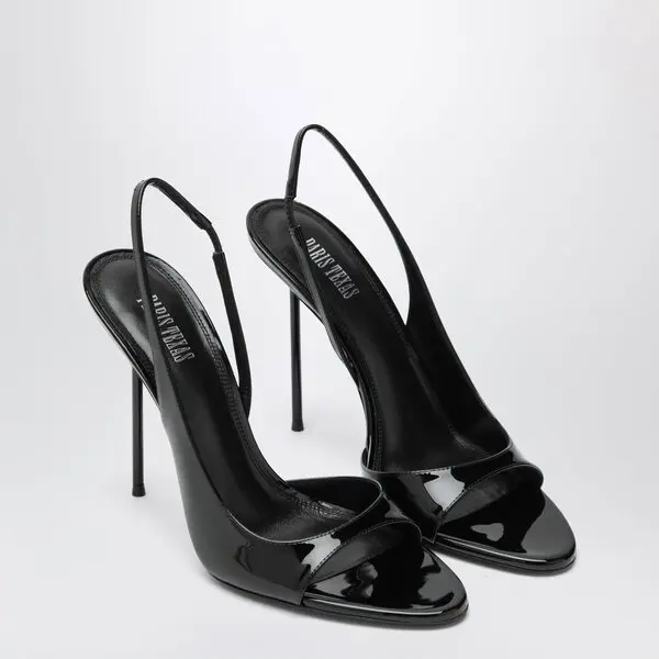 Paris Texas Patent Slingback Sandals - Black
