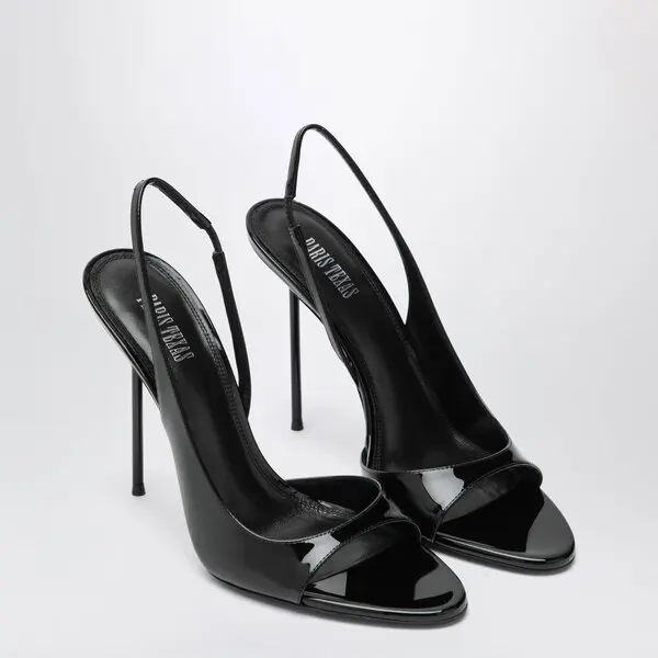 Paris Texas Patent Slingback Sandals - Black