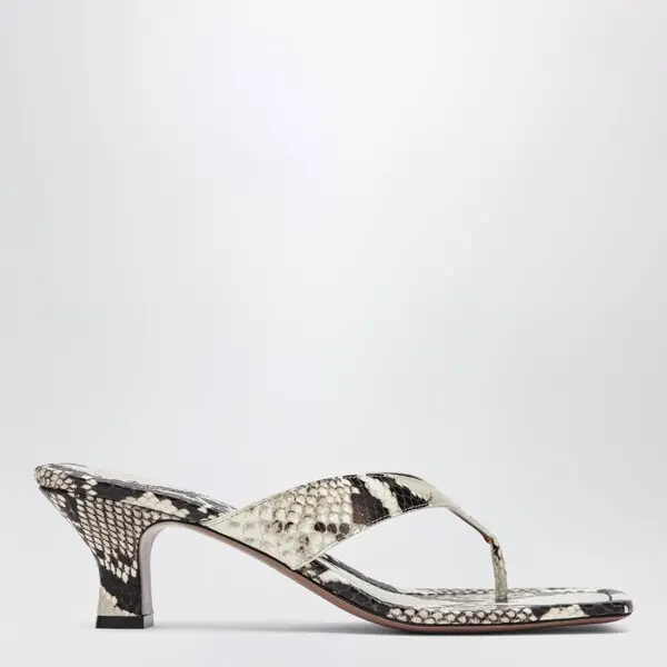 Paris Texas Python-print Thong Slides - Beige