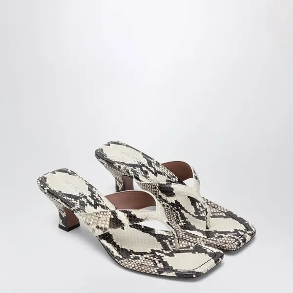 Paris Texas Python-print Thong Slides - Beige