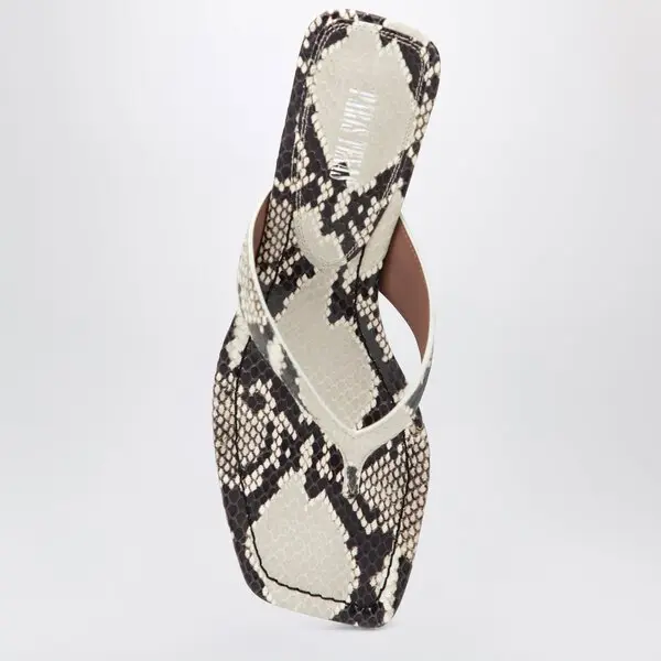 Paris Texas Python-print Thong Slides - Beige
