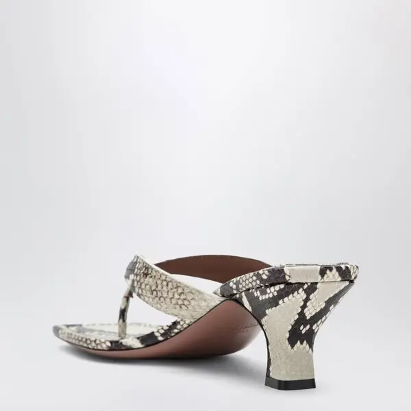 Paris Texas Python-print Thong Slides - Beige