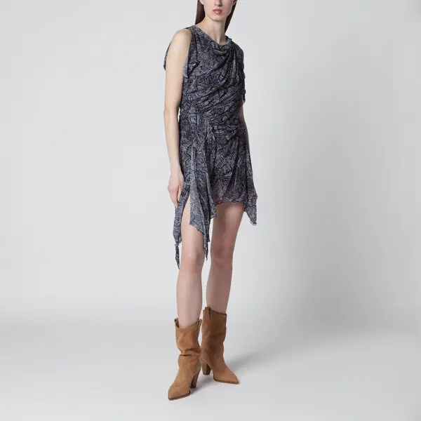 Isabel Marant Étoile Asymmetrical Ruched Mini Dress - Blue