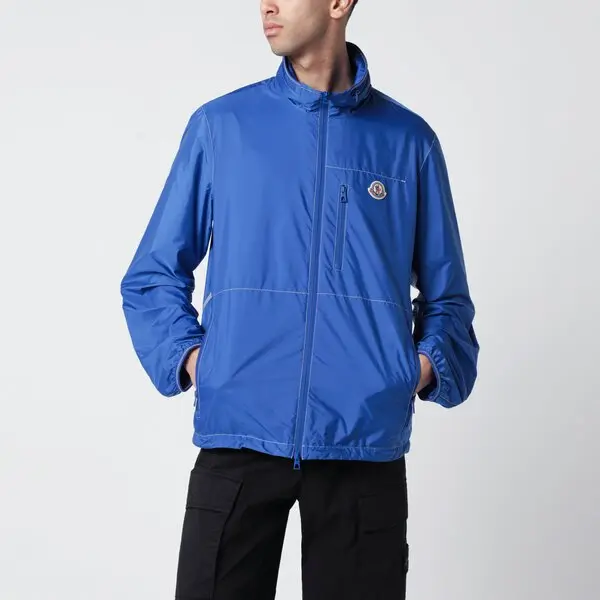 Moncler Arrakis Rainwear Jacket With Removable Hood - Blue