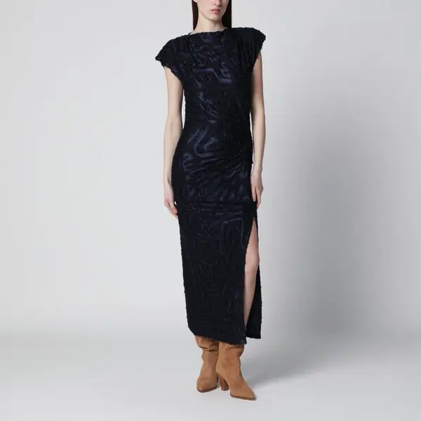 Isabel Marant Ladan Long Jacquard Jersey Dress - Blue