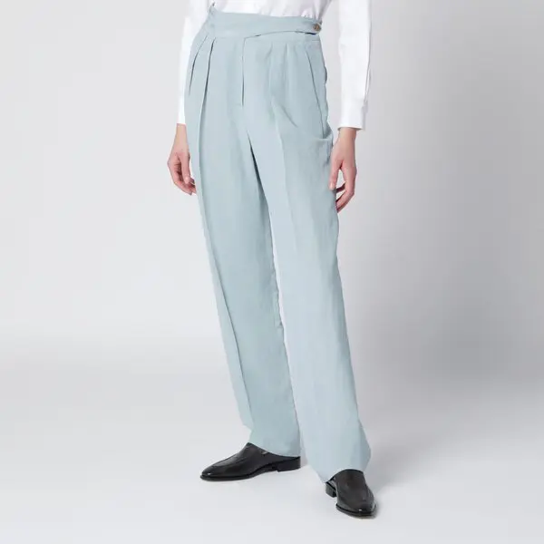 BLAZÉ MILANO Tomo Straight-leg Trousers - Light Blue