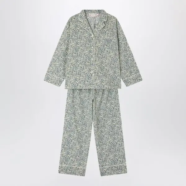 Bonpoint Dormeur Light Pajamas In Liberty Fabric - Blue