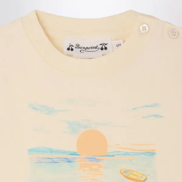 Bonpoint T-shirt With Bain De Soleil Print - Beige