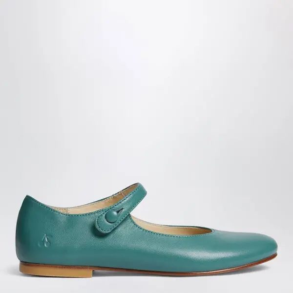 Bonpoint Ella Ballet Flats In Slate Leather - Green