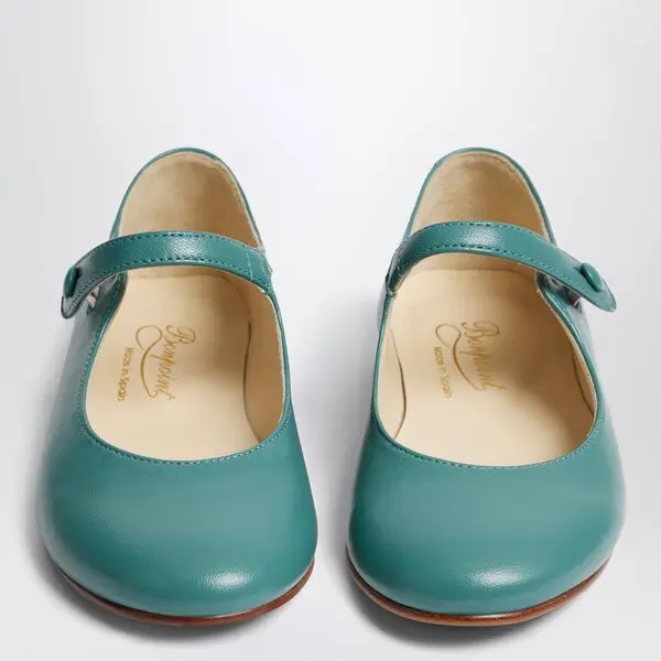 Bonpoint Ella Leather Ballet Flats - Green
