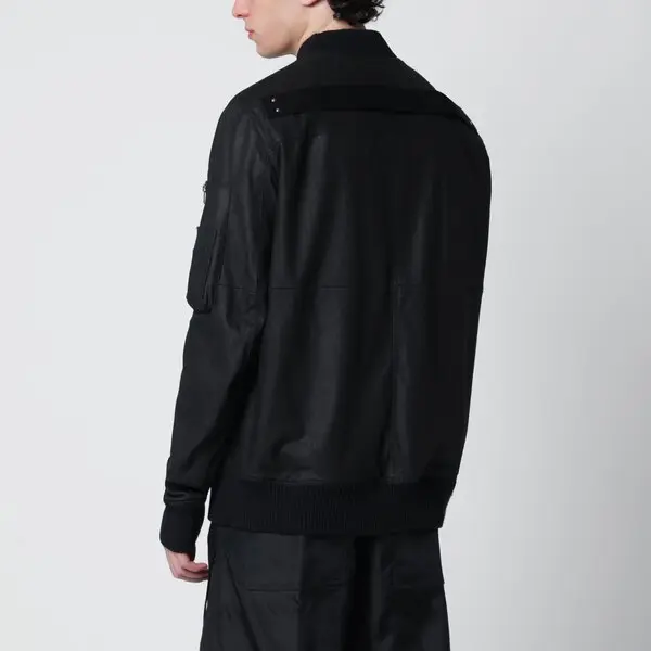 Rick Owens Lamb Leather Zip Jacket - Black