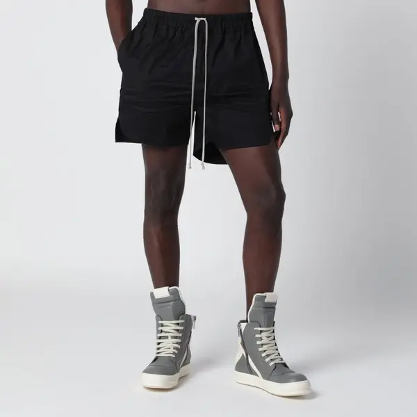 Rick Owens Cotton Poplin Drawstring Shorts - Black