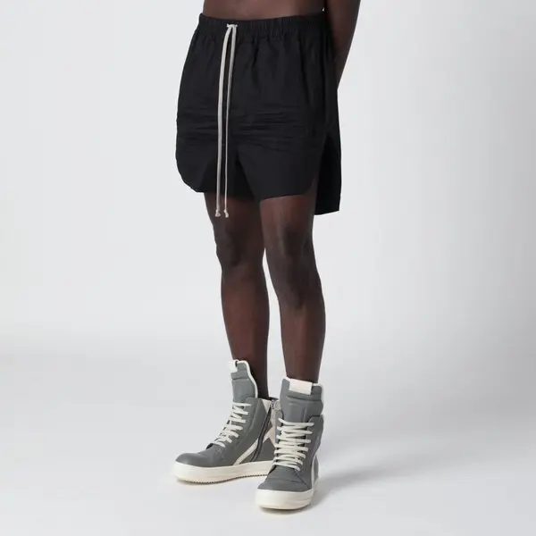 Rick Owens Cotton Poplin Drawstring Shorts - Black