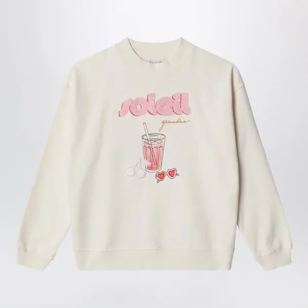 Bonpoint Cotton Crewneck Sweatshirt - Beige
