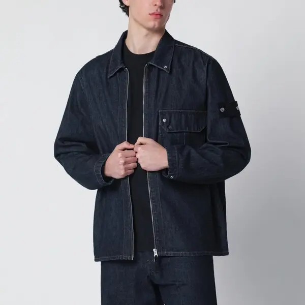 Stone Island Indigo Denim Shirt Jacket - Blue