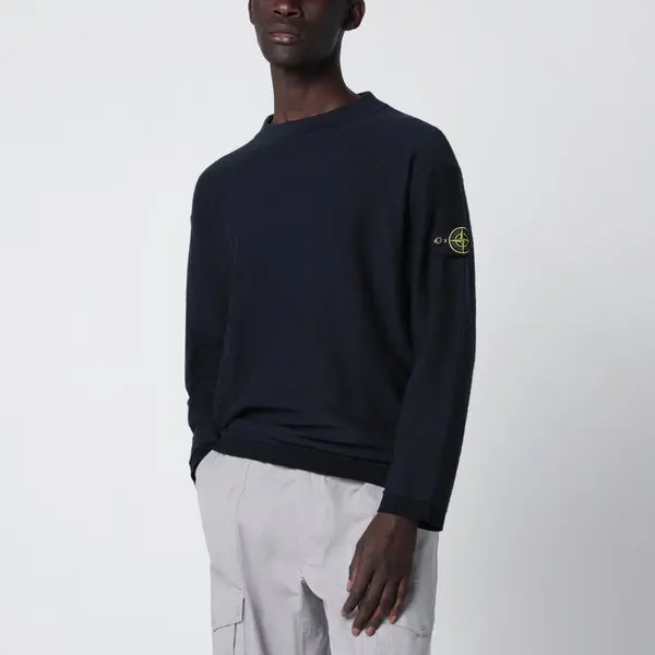 Stone Island Crater Neck Jumper - Blue