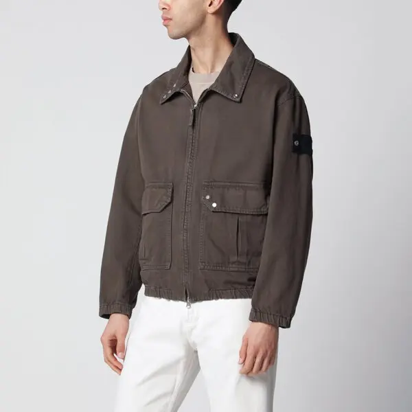 Stone Island Water-repellent Denim Coach Jacket - Brown