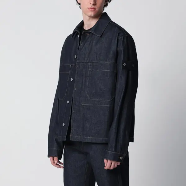 Stone Island Raw Indigo Denim Coach Jacket - Blue