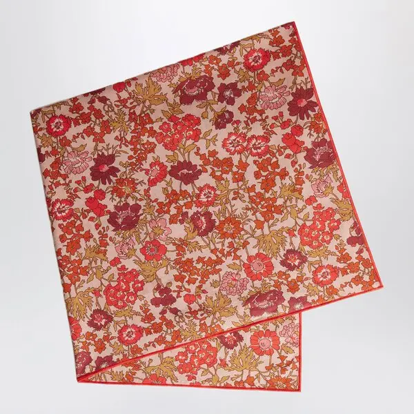 Bonpoint Cayati Scarf With Flowers In Liberty Fabric - Pink