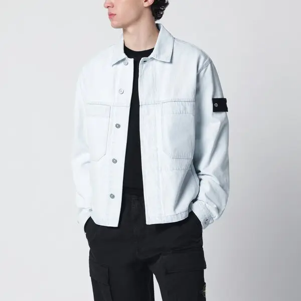 Stone Island Light Denim Shirt Jacket - Blue