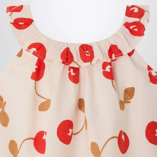 Bonpoint Niniki Cherry Print Dress - Beige