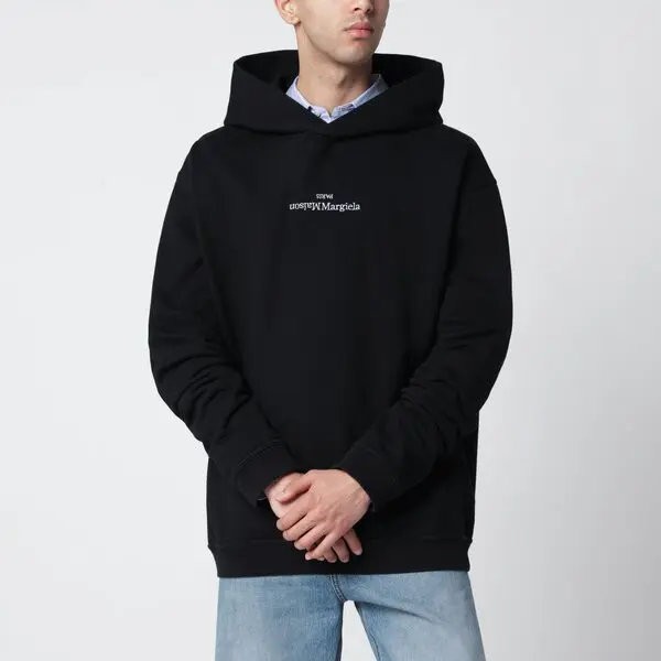 MAISON MARGIELA Hoodie With Reversed Logo - Black