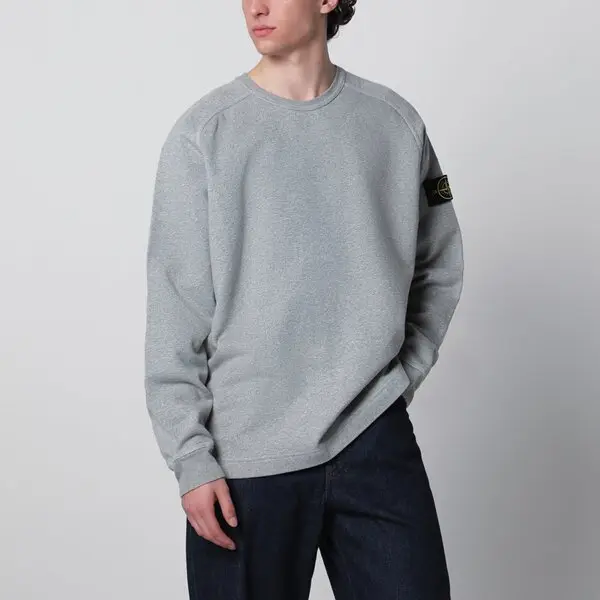 Stone Island Oversized Crewneck Sweatshirt With Raglan Sleeves - Grey