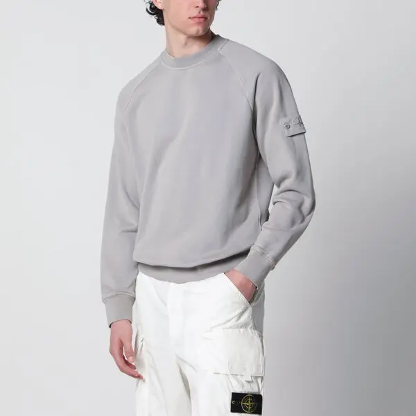 Stone Island Ghost Cotton Crew Neck Sweatshirt - Grey