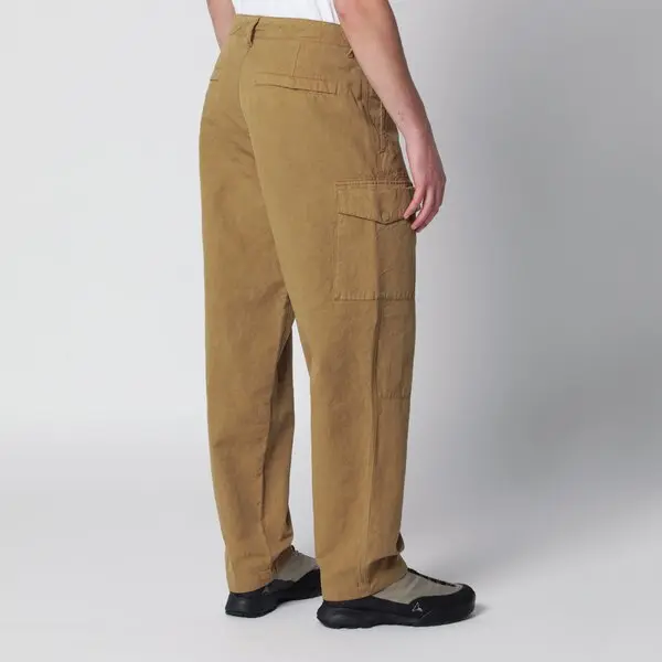 Stone Island Ghost Garment-dyed Cotton And Linen Cargo Trousers