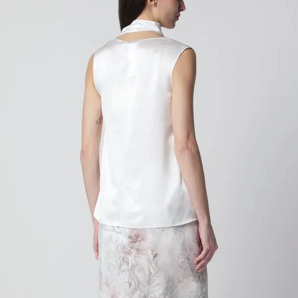 Max Mara Silk Satin Sleeveless Top