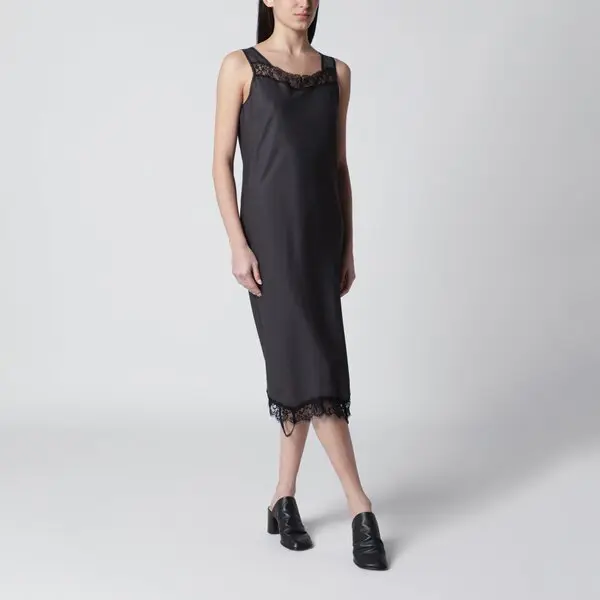 MAISON MARGIELA Midi Slip Dress With Lace Trim