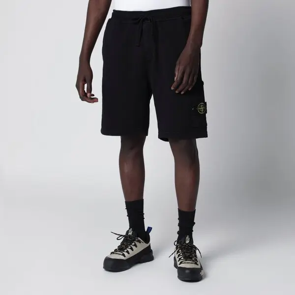 Stone Island Organic Cotton Fleece Jogger Shorts