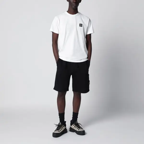 Stone Island Organic Cotton Fleece Jogger Shorts