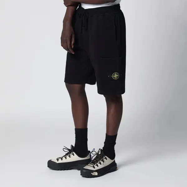 Stone Island Organic Cotton Fleece Jogger Shorts