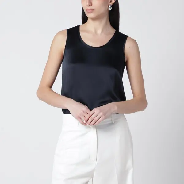 Max Mara Midnight Satin Top - Blue