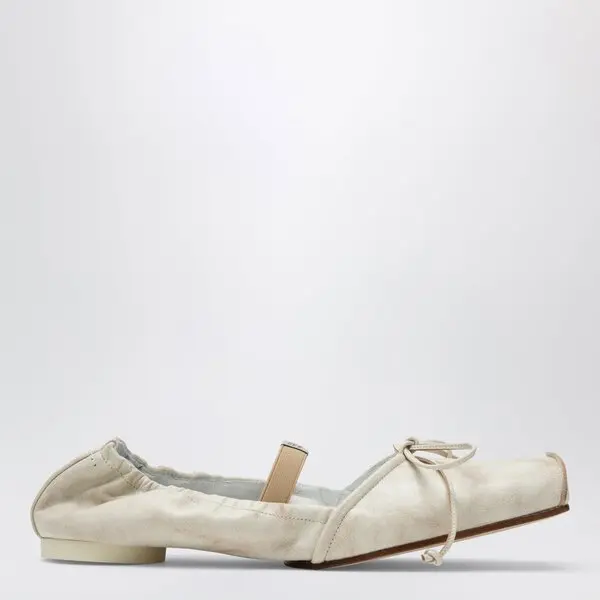 MAISON MARGIELA Light Square-toe Calfskin Ballerina Flats - Beige