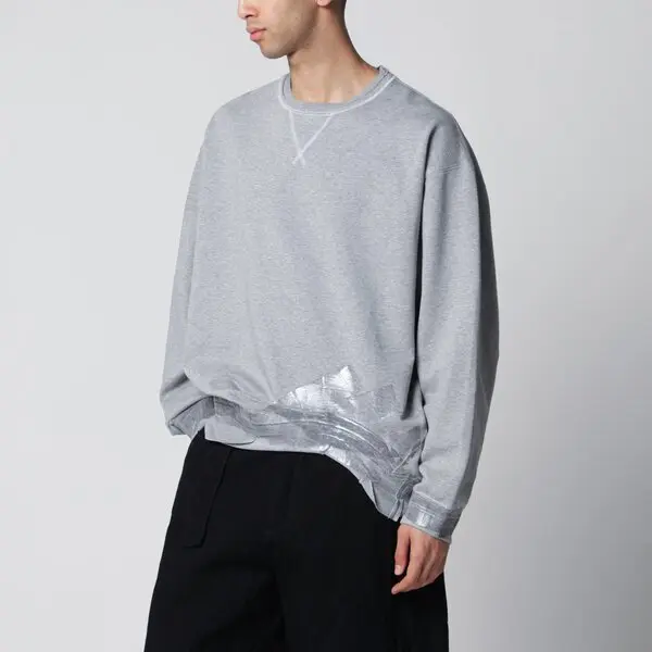 MAISON MARGIELA Taped Cotton Jersey Sweatshirt - Grey
