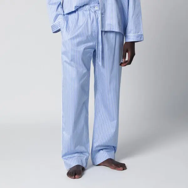 TEKLA Striped Pajama Trousers - Light Blue