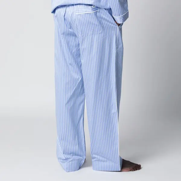 TEKLA Striped Pajama Trousers - Light Blue