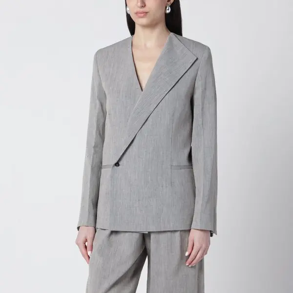 Loulou De Saison Suna Asymmetric Tailored Jacket - Grey