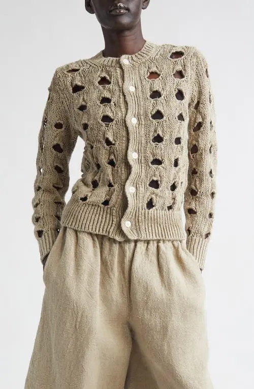 Comme Des Garçons Hemp Open Stitch Cardigan - Ecru