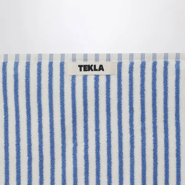 TEKLA Striped Cotton Terry Guest Towel 30x50 - Light Blue