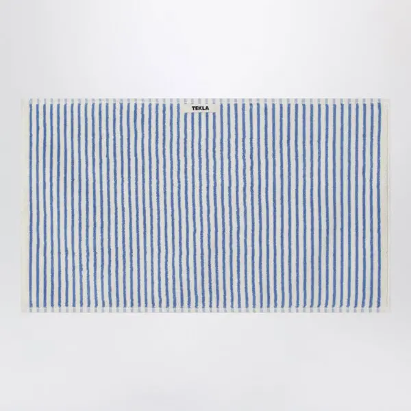 TEKLA White Striped Towel 50x90 - Light Blue