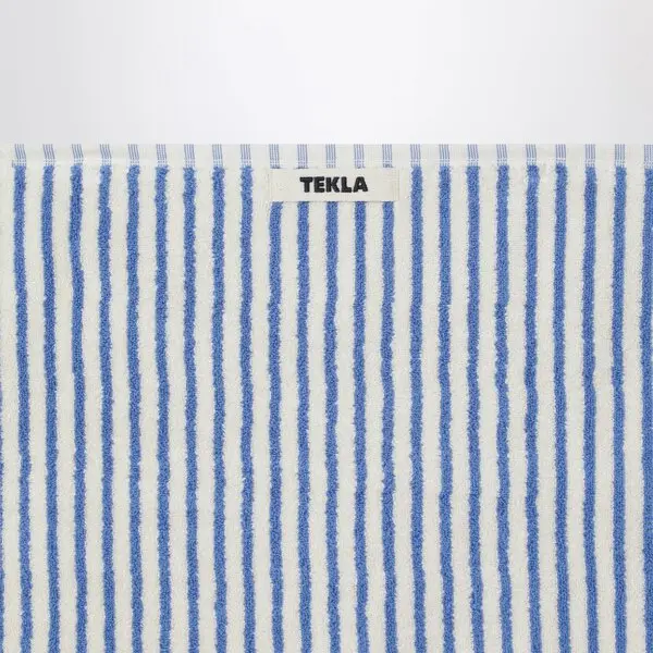 TEKLA White Striped Towel 50x90 - Light Blue